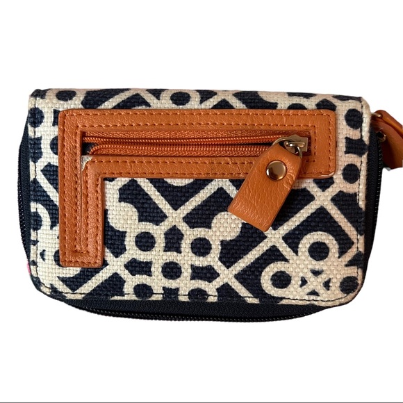 Spartina 449 | Bags | Spartina Wallet Linen And Leather Navy Blue And ...